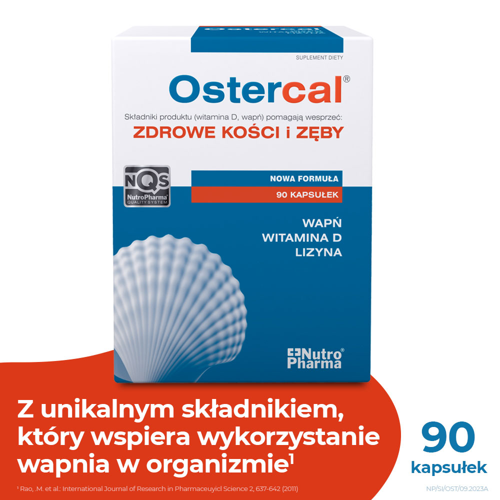 Ostercal, kapsułki ze składnikami wspomagającymi zdrowe kości, 90 szt ...