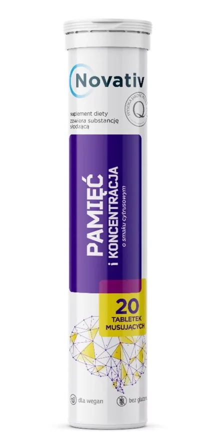 Novativ Pamięć I Koncentracja, 20 tabletek musujących - Apteka Dla Rodziny