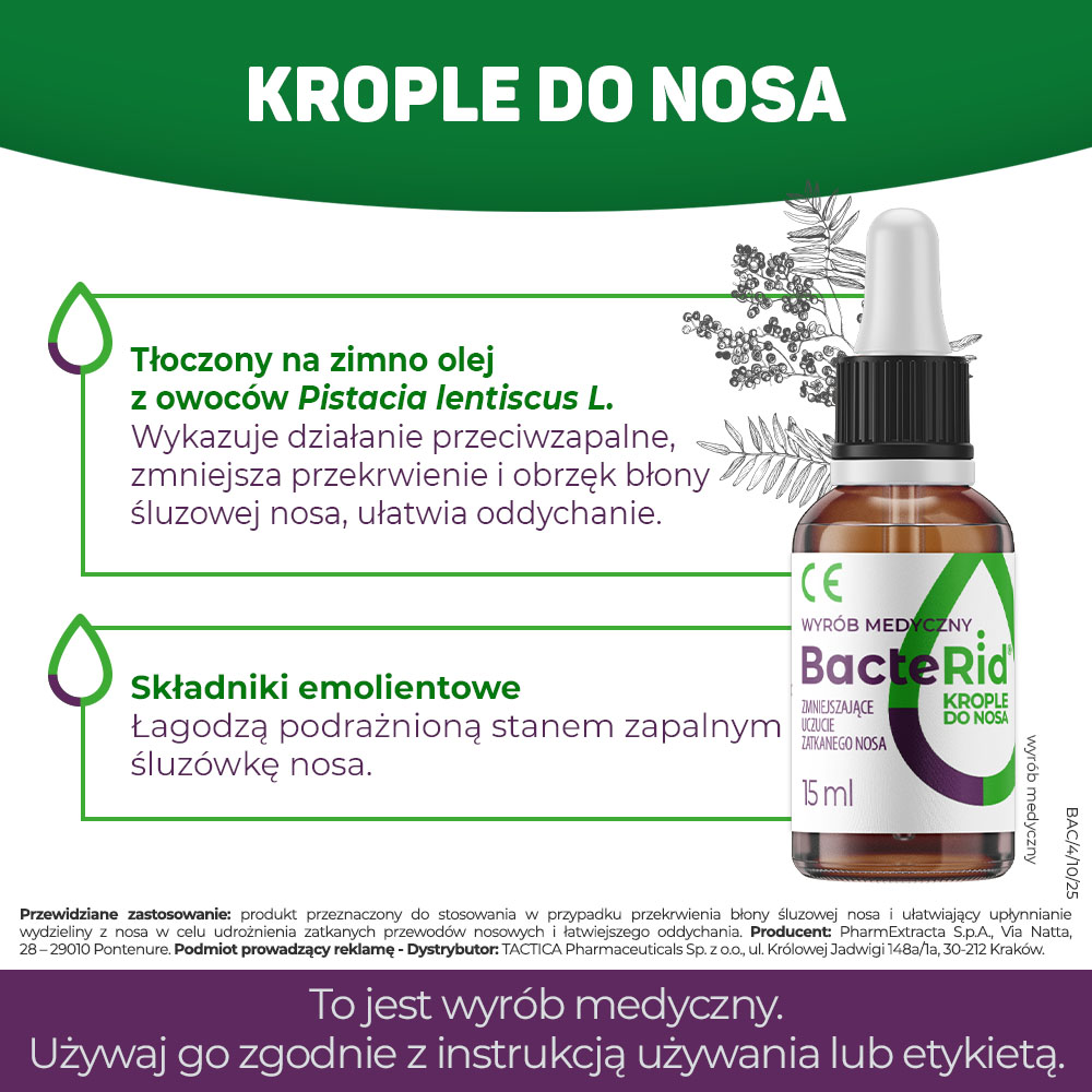 Bacterid, krople do nosa, 15 ml - Apteka Dla Rodziny