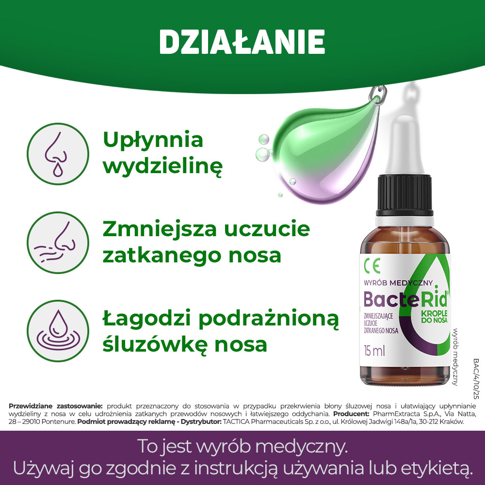 Bacterid, krople do nosa, 15 ml - Apteka Dla Rodziny