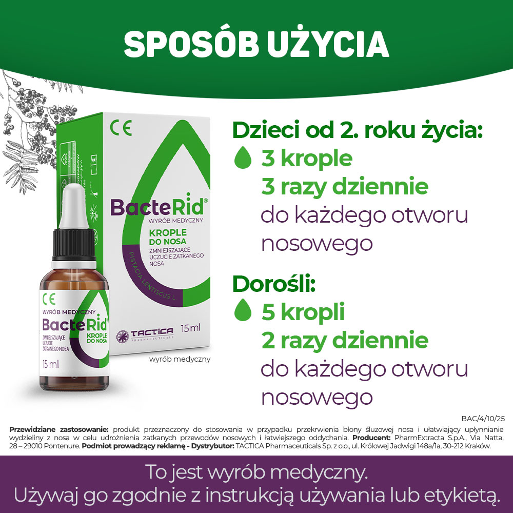 Bacterid, krople do nosa, 15 ml - Apteka Dla Rodziny