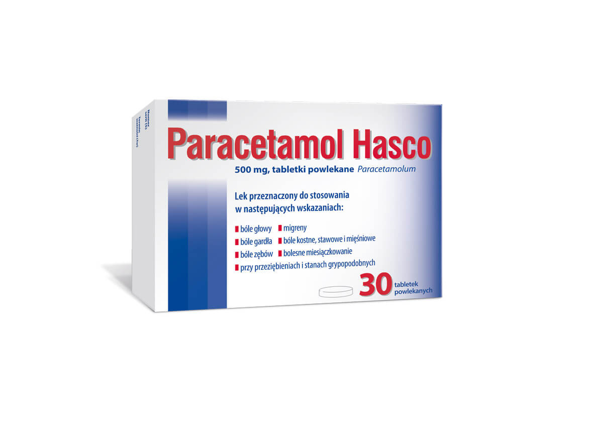 Paracetamol Hasco, tabletki przeciwbólowe i przeciwgorączkowe, 30 szt ...