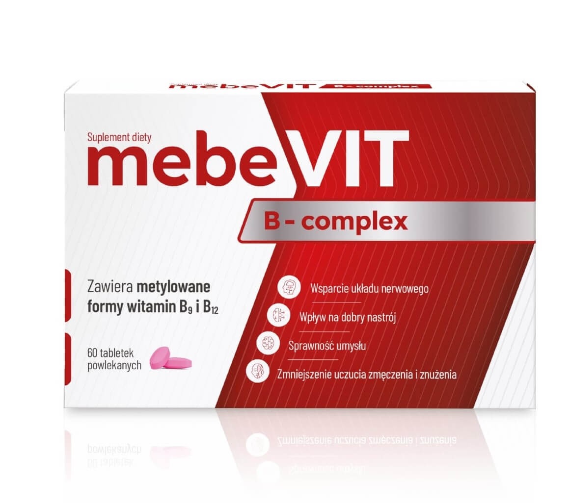 MebeVIT B-complex, tabletki powlekane z witaminami z grupy B, 60 szt ...